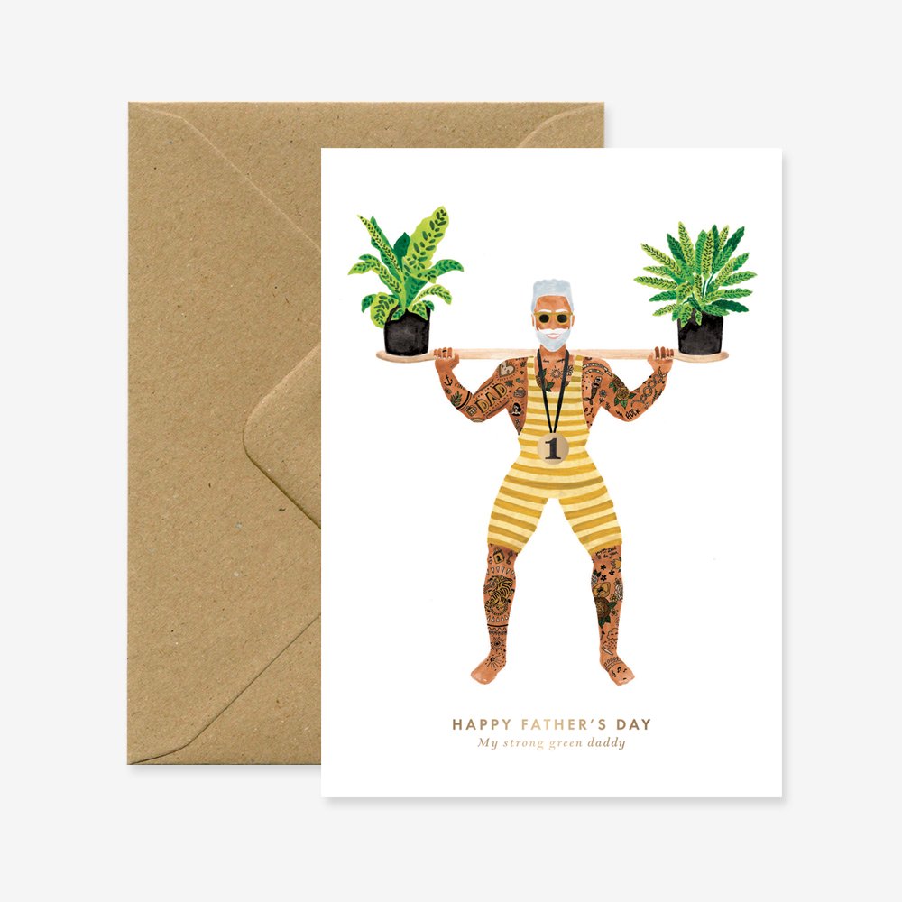 Strong Green Dad - Father's day Greeting card – ATWS USA